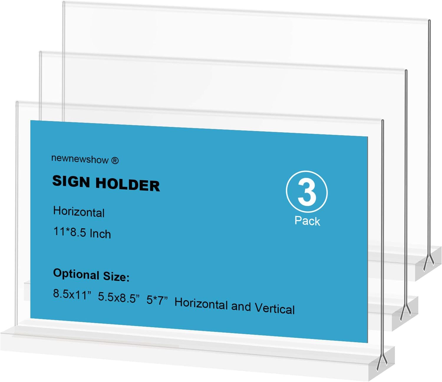 Amazon.com : 10 Pcs Acrylic Sign Holder 11 x 8.5, Horizontal Wall Mount ...