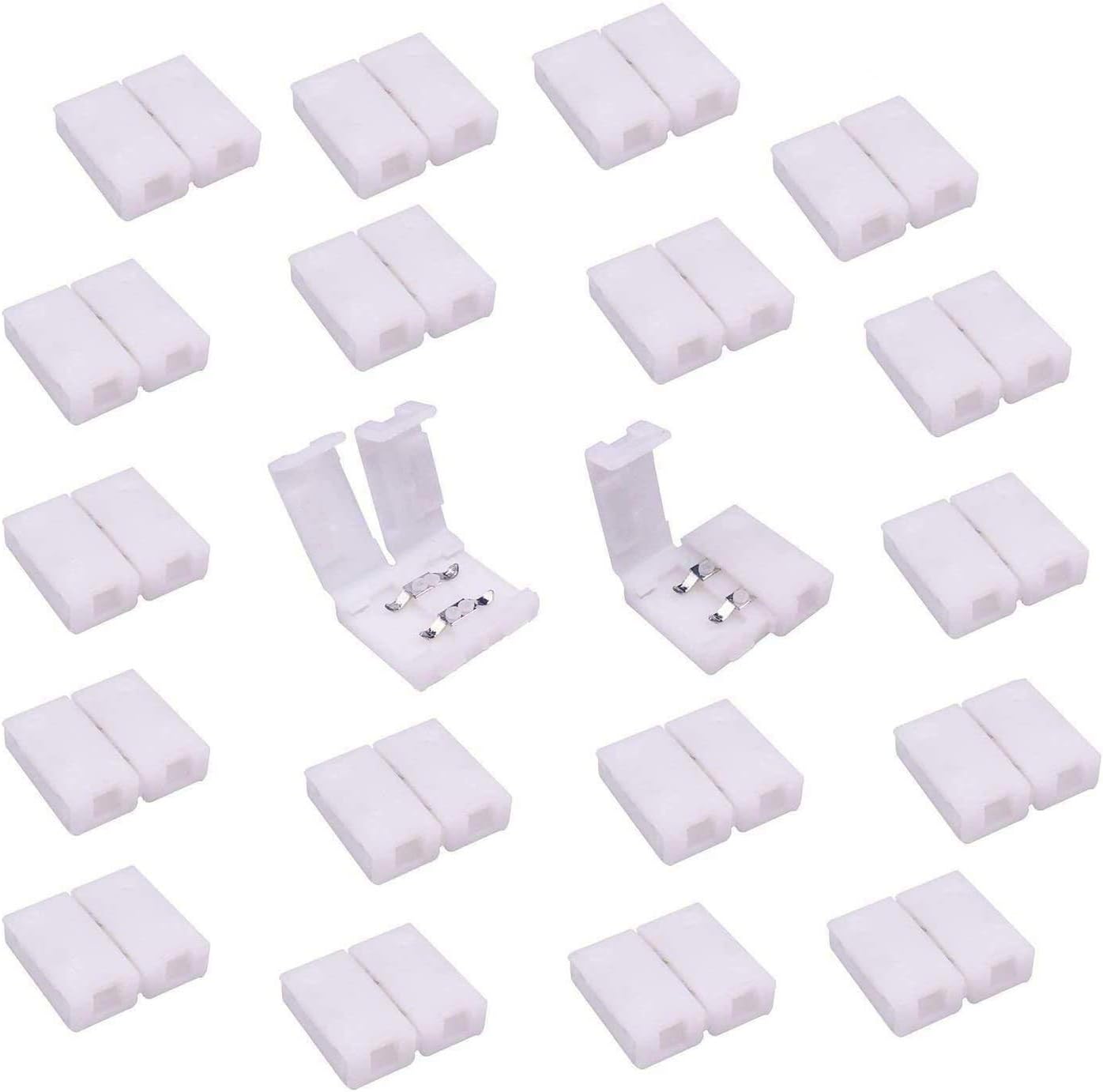 LitaElek 20pcs LED Connector 2 Pin 8mm Wide Monochrome SMD 3528 2835 ...