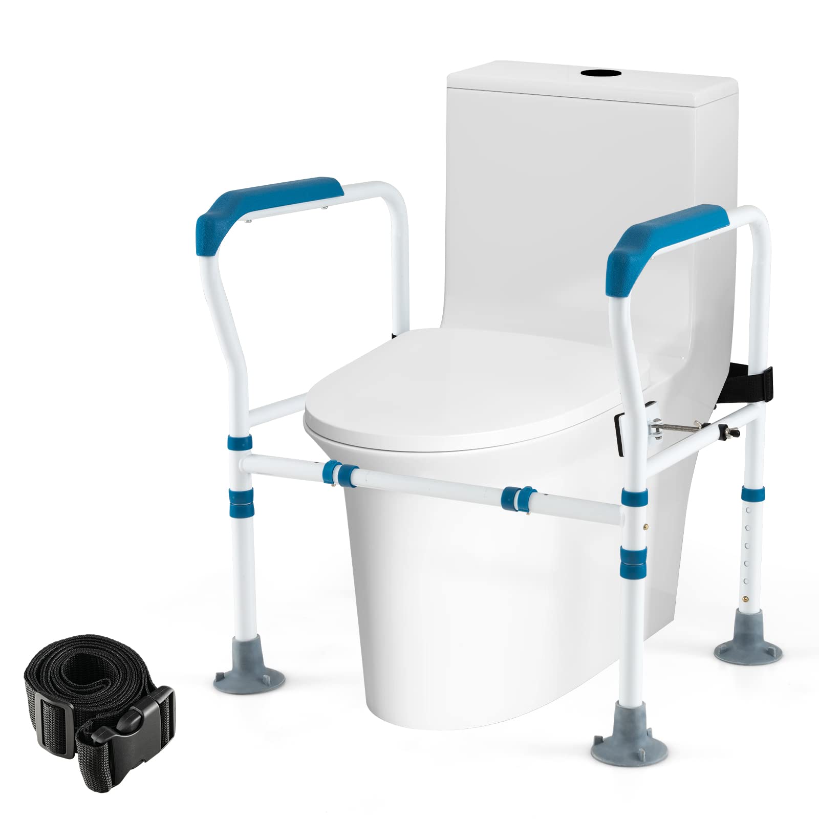 RELAX4LIFE Toilet Safety Frame, Adjustable Toilet Surround Frame ...