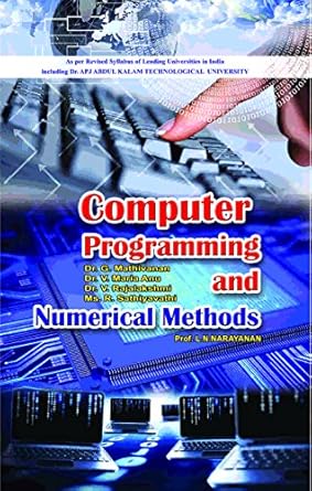COMPUTER PROGRAMMING AND NUMERICAL METHODS : Amazon.in: Books