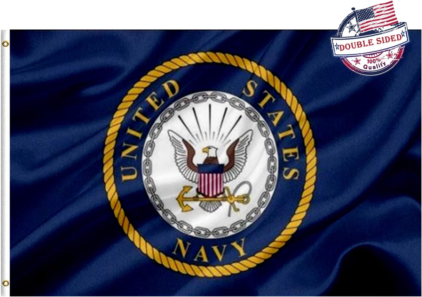 Amazon.com : Mosprovie Navy Emblem Military Flag 5x8 Outdoor Double ...