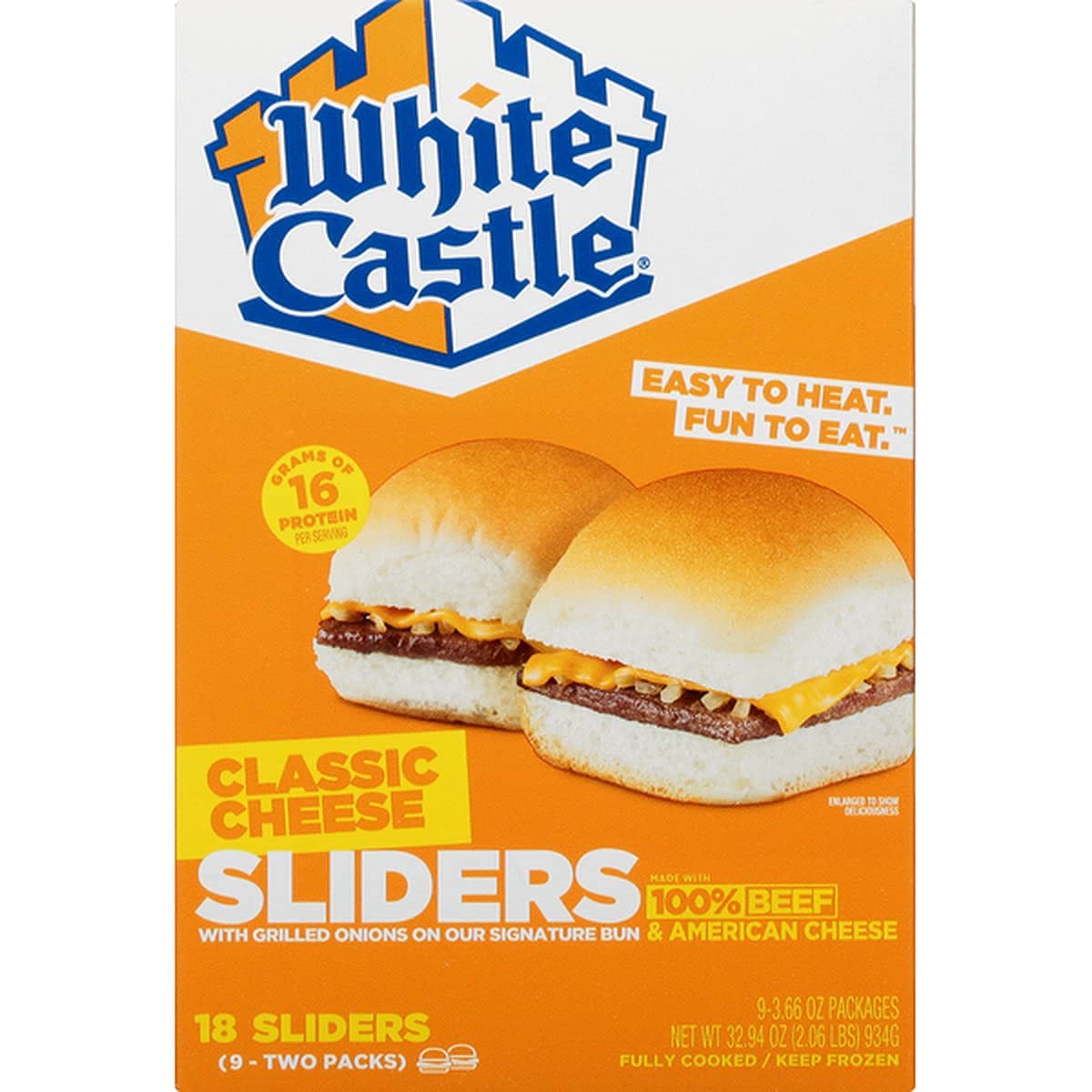 Buy Gourmet Kitchn White Castle Classic Cheese Sliders | 2 Boxes (18 ...