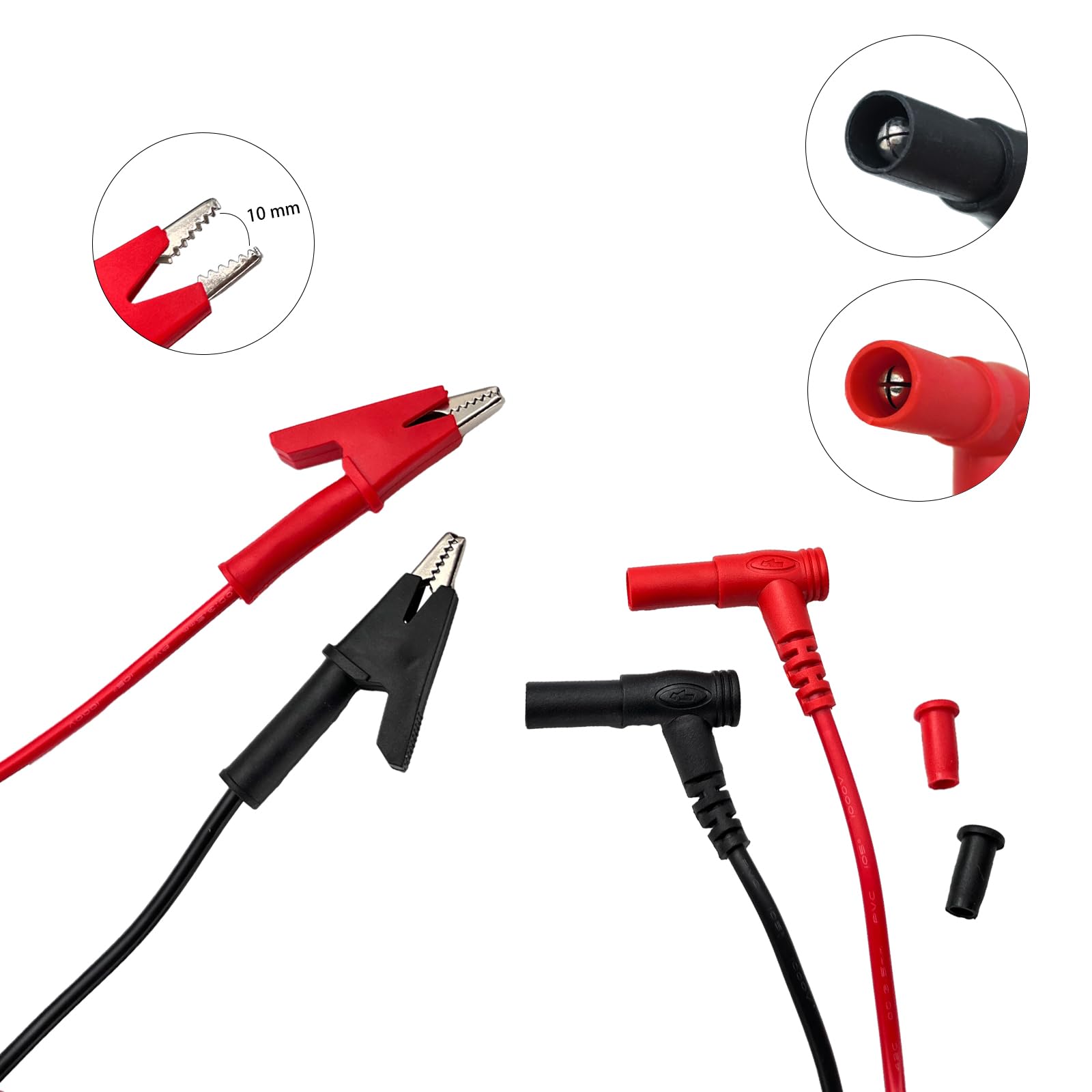 Snapklik.com : Multimeter Alligator Clips Leads,3.5 Ft Banana Plug To ...