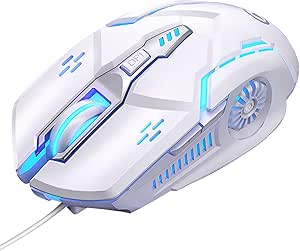 Amazon.com: Wired Computer Mouse White,Simple Plug and Play USB Mouse ...