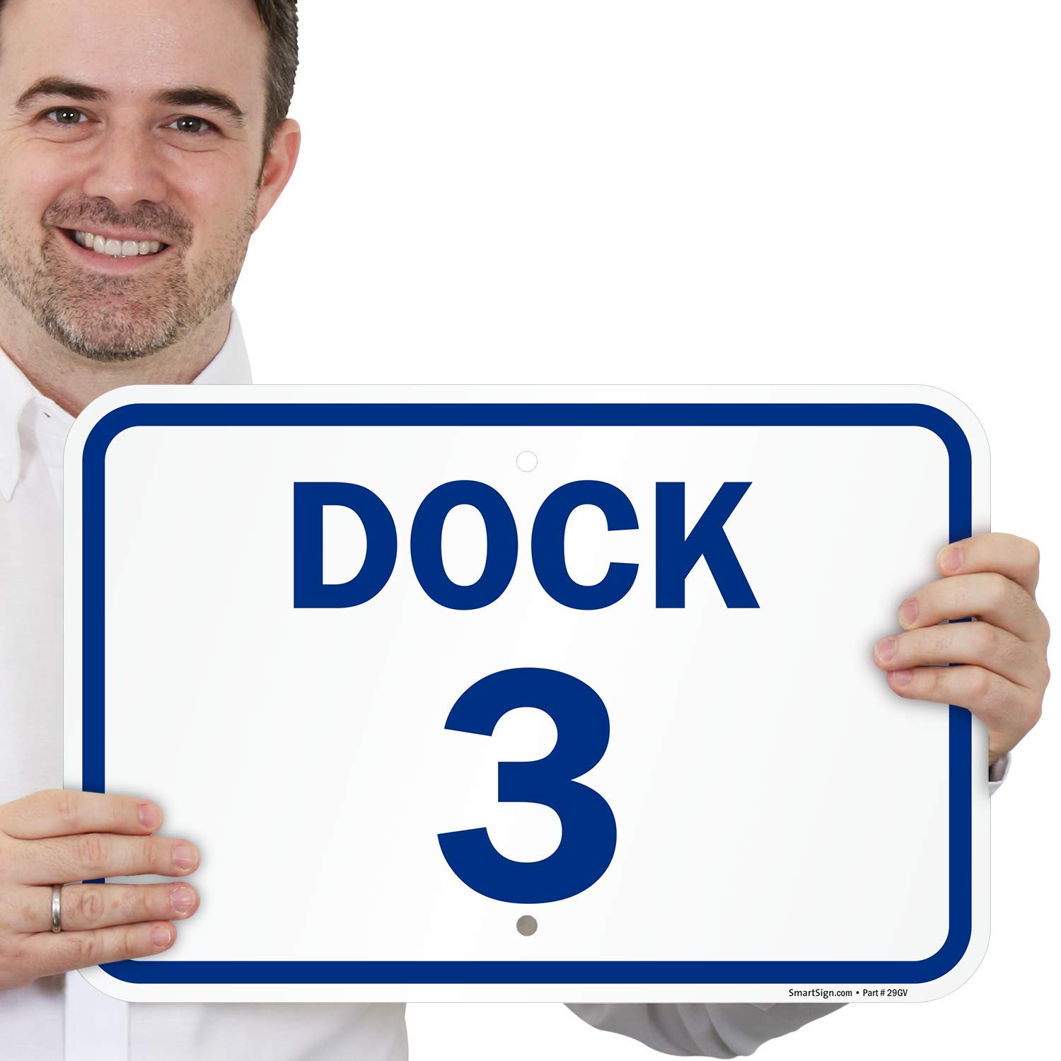 SmartSign "Dock 3" Dock Number Sign | 12" x 18" Aluminum: Amazon.com ...