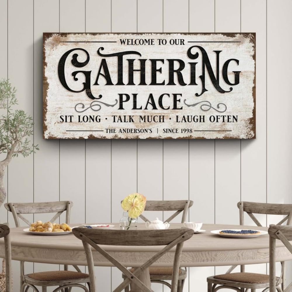 Amazon.com: Tailored Canvases: Gathering Place Sign - Large Gather Wall ...