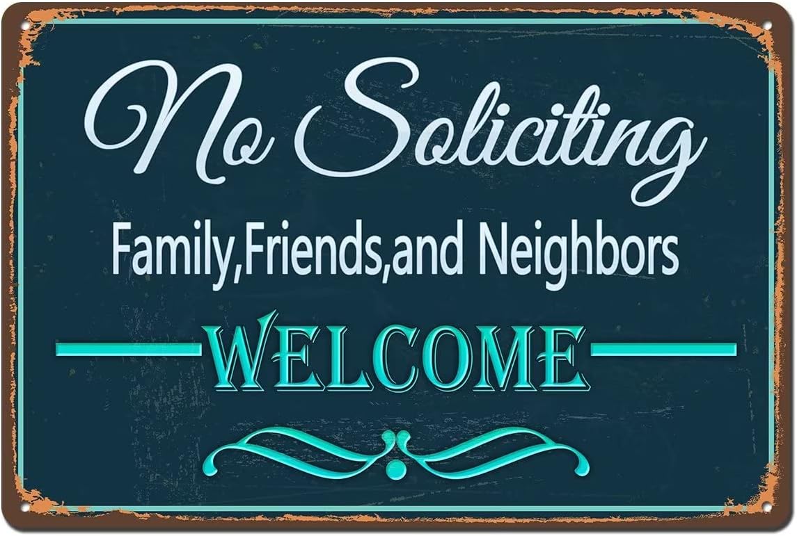 Amazon.com : POBBUK Funny No Soliciting Signs for Home House,Family ...