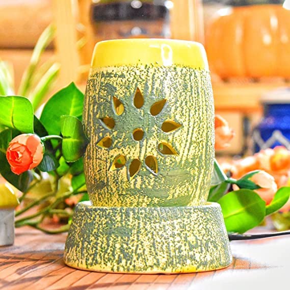 NIYARA Ceramic Electric Aroma Diffuser Green Color with 10 ML Aroma Oil ...