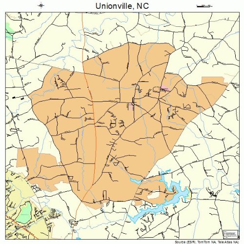 Amazon.com: Large Street & Road Map of Unionville, North Carolina NC ...