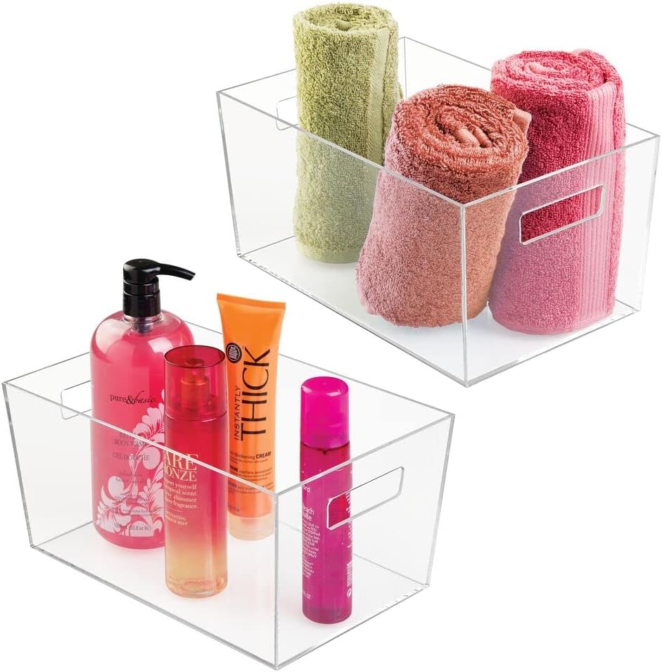 Amazon.de: mDesign 2er-Set Ablagebox mit integrierten Griffen ...