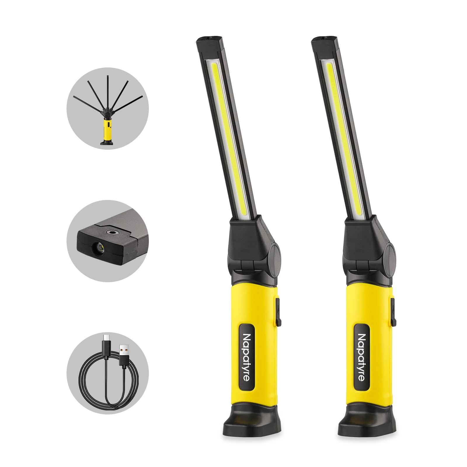 Napatyre LED Torch Rechargeable Work Light,1000 Lumens Portable ...