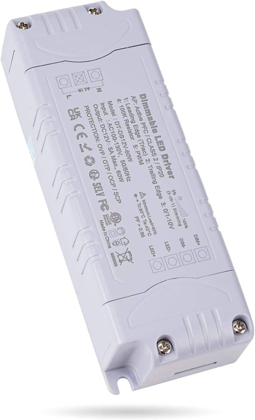 LighTech LET-75-BF Electrical Transformer, 12V 75W Electronic Dimmable ...