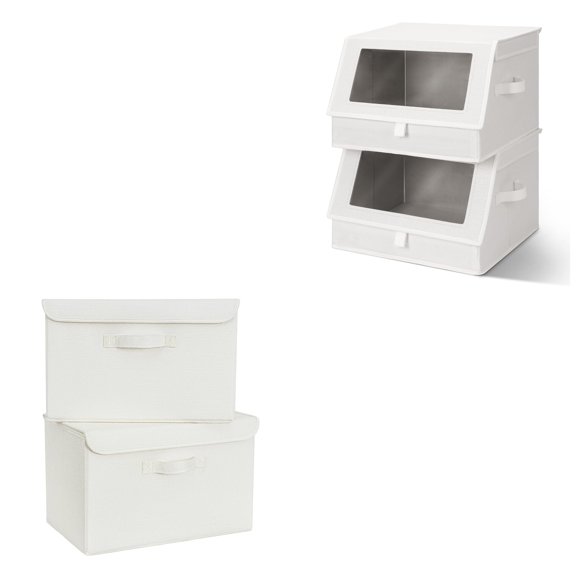 Amazon.com - GRANNY SAYS Bundle of 2-Pack Beige Stackable Storage Bins ...