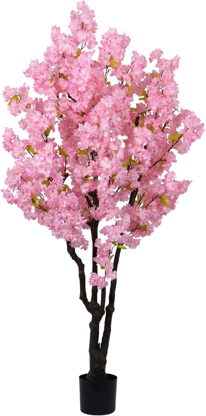 Amazon.com: 6Ft Tall Cherry Blossom Artificial Tree, Fake Tree Faux ...