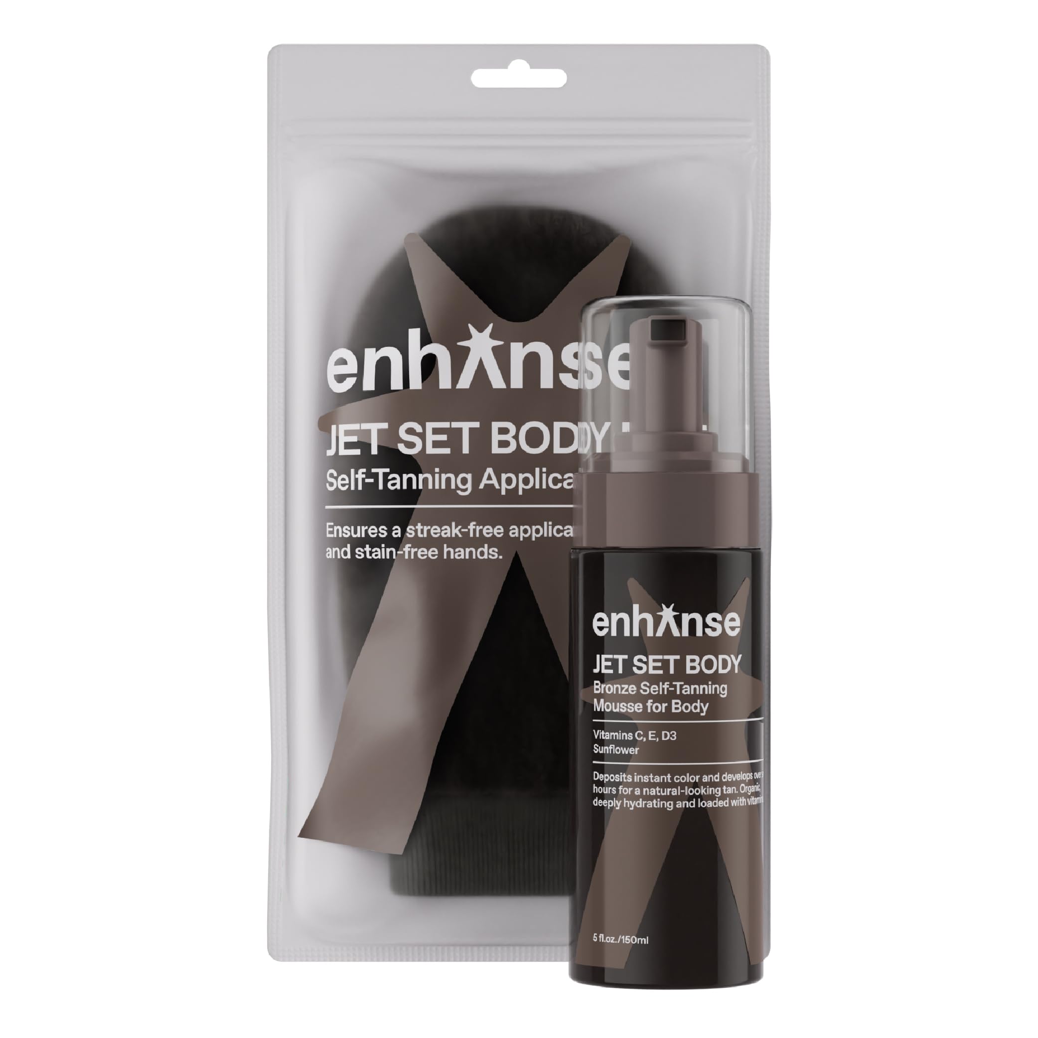 Amazon.com: Enhanse Jet Set Body Self Tanner Mousse & Tanning Mit for ...