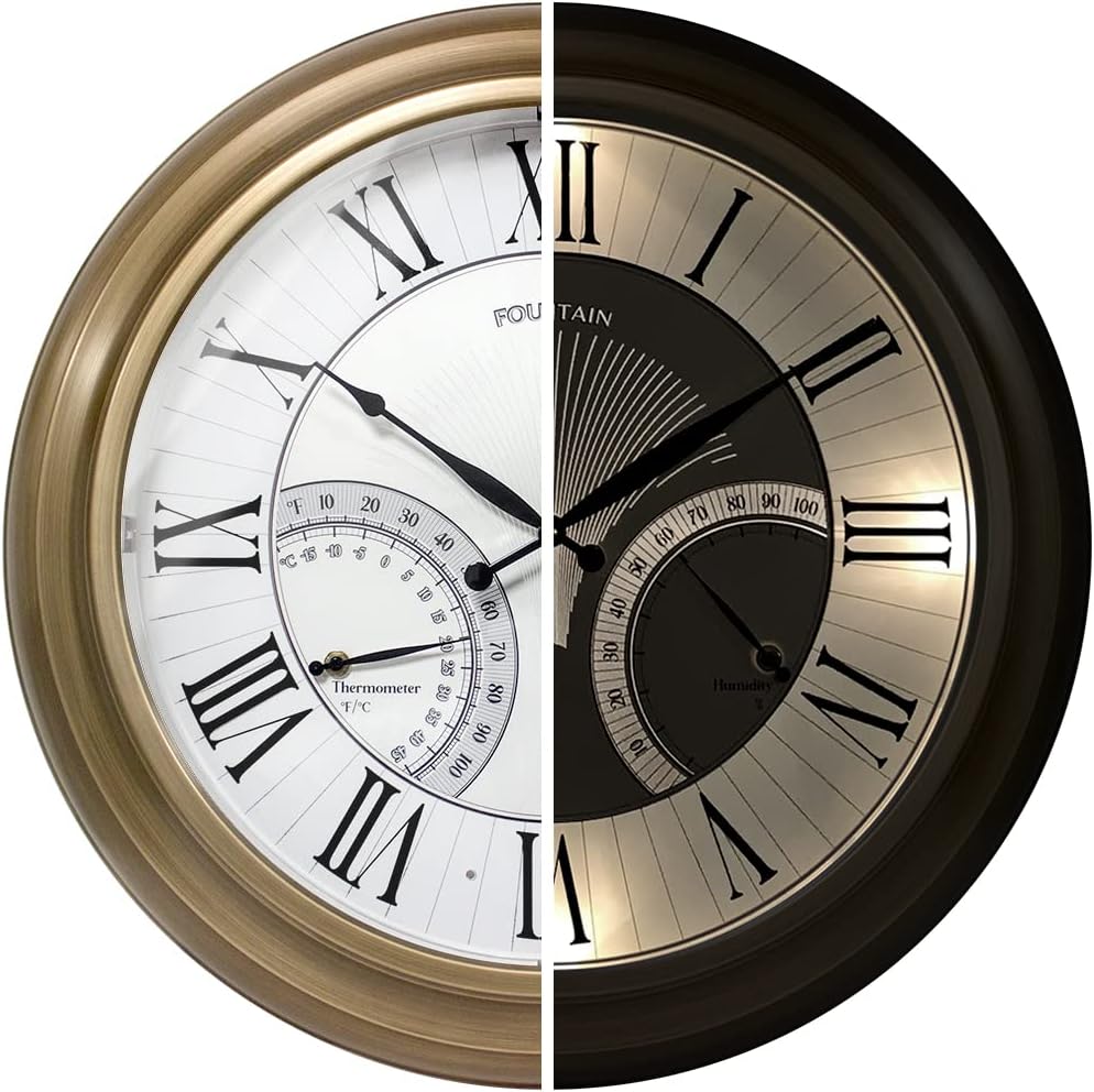 Amazon.com: CLXEAST 24 Inch LED Self-Illuminated Outdoor Metal Clocks ...