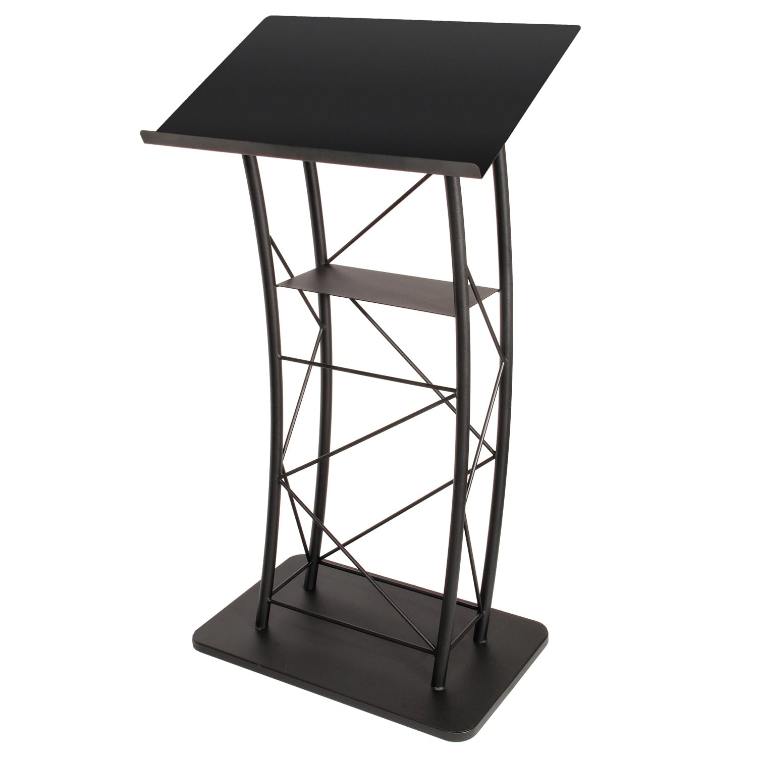 Amazon.com: Kingdom KMLSTL Large Curved Metal Lectern with Durable ...
