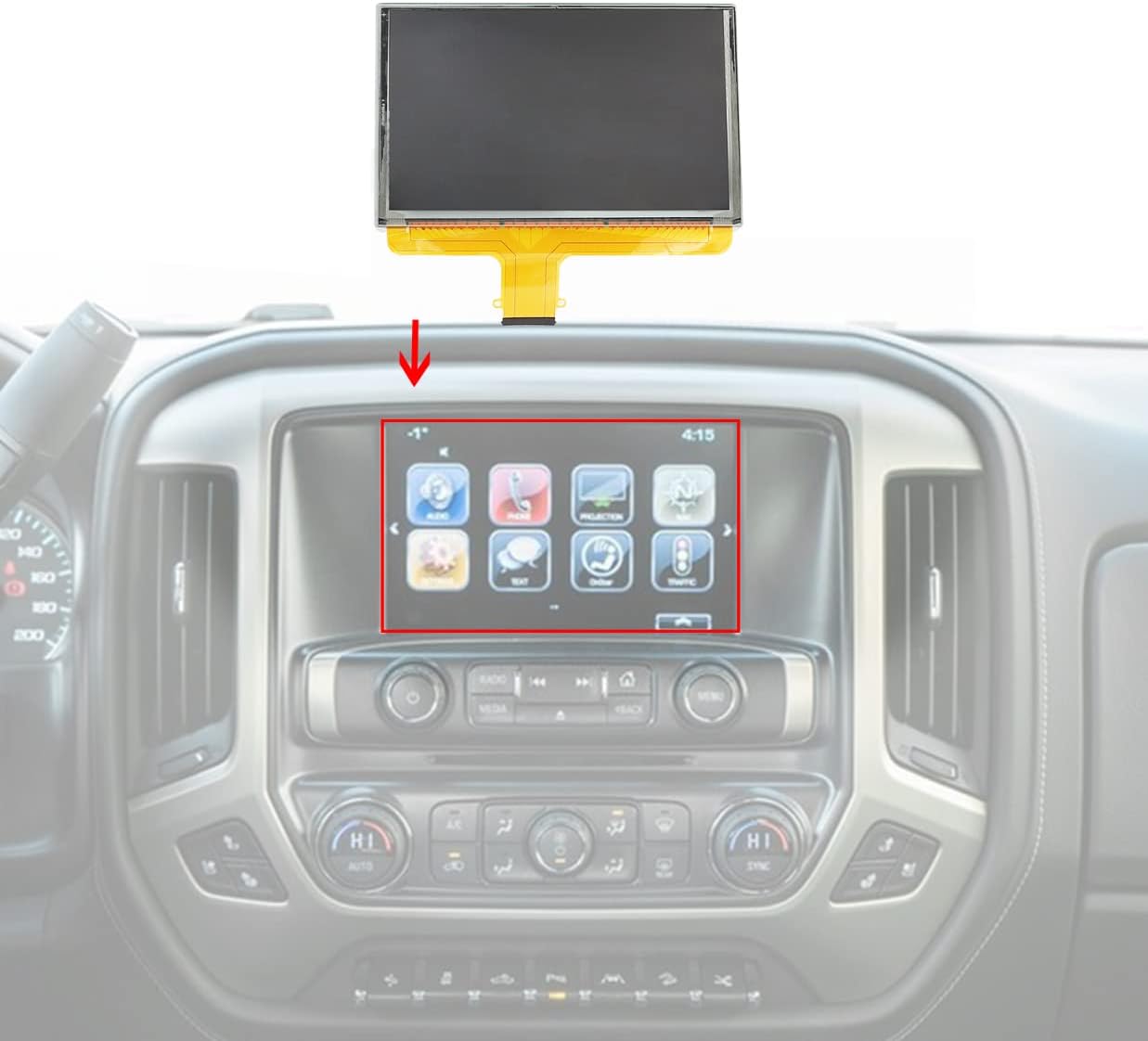 Amazon.com: 8' 55 Pin LCD Touch Screen Compatible with 2015-2018 Yukon ...
