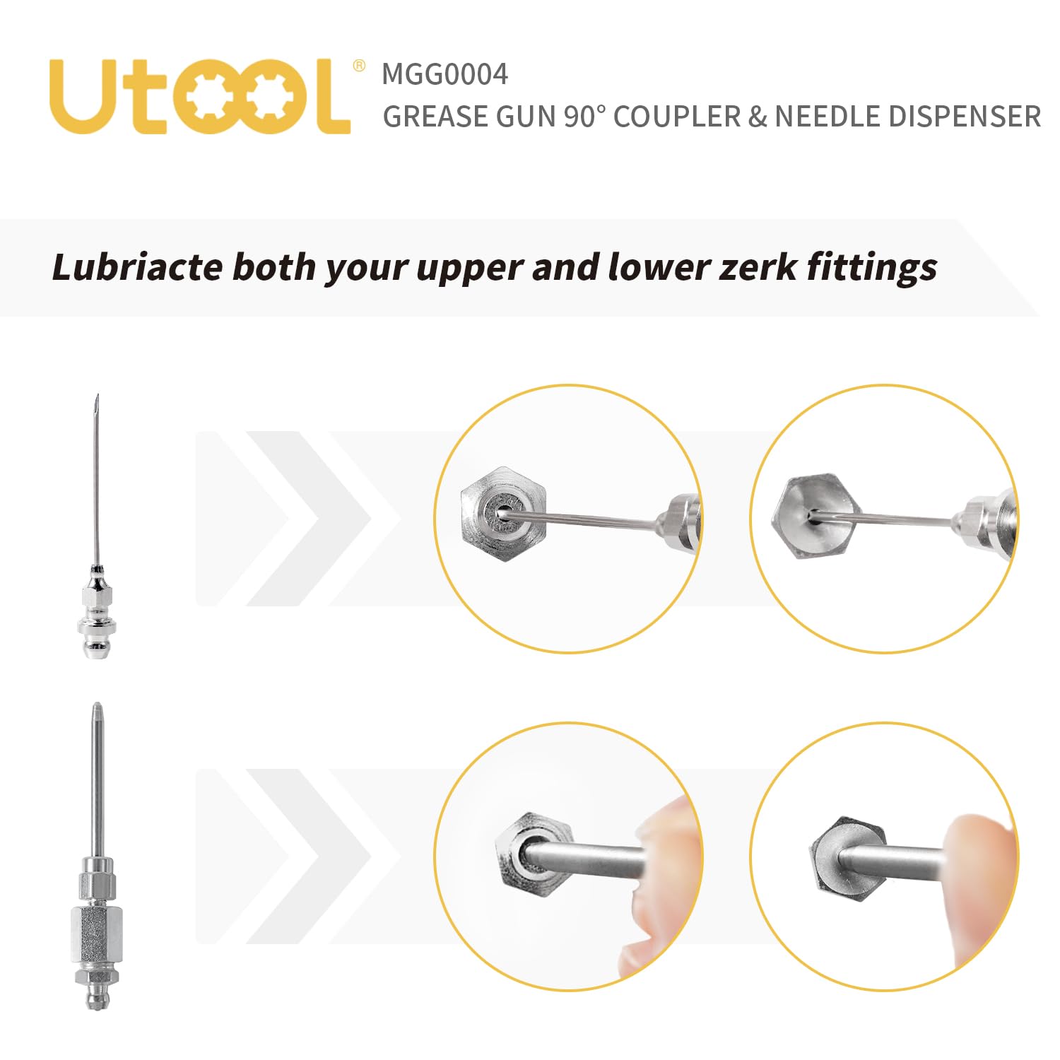 Snapklik.com : UTOOL Grease Gun Accessory Kit, 90 Degree Coupler ...