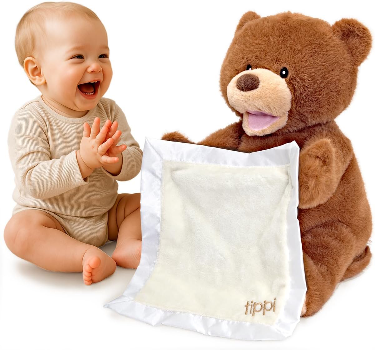 Tippi Peek a Boo Teddy Bear Toy - Interactive Talking Teddy With ...