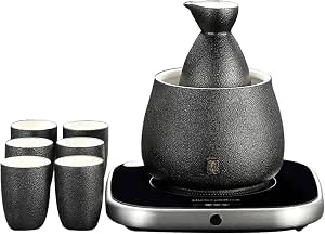 Amazon.com: EHVYBDX Sake Set with Warmer Cup and Heating Base ...