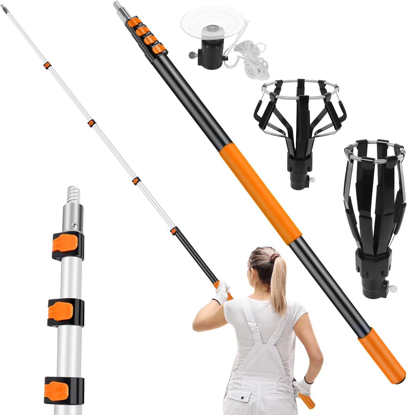 26FT Reach Light Bulb Changer for High Ceilings, Light Bulb Extension ...