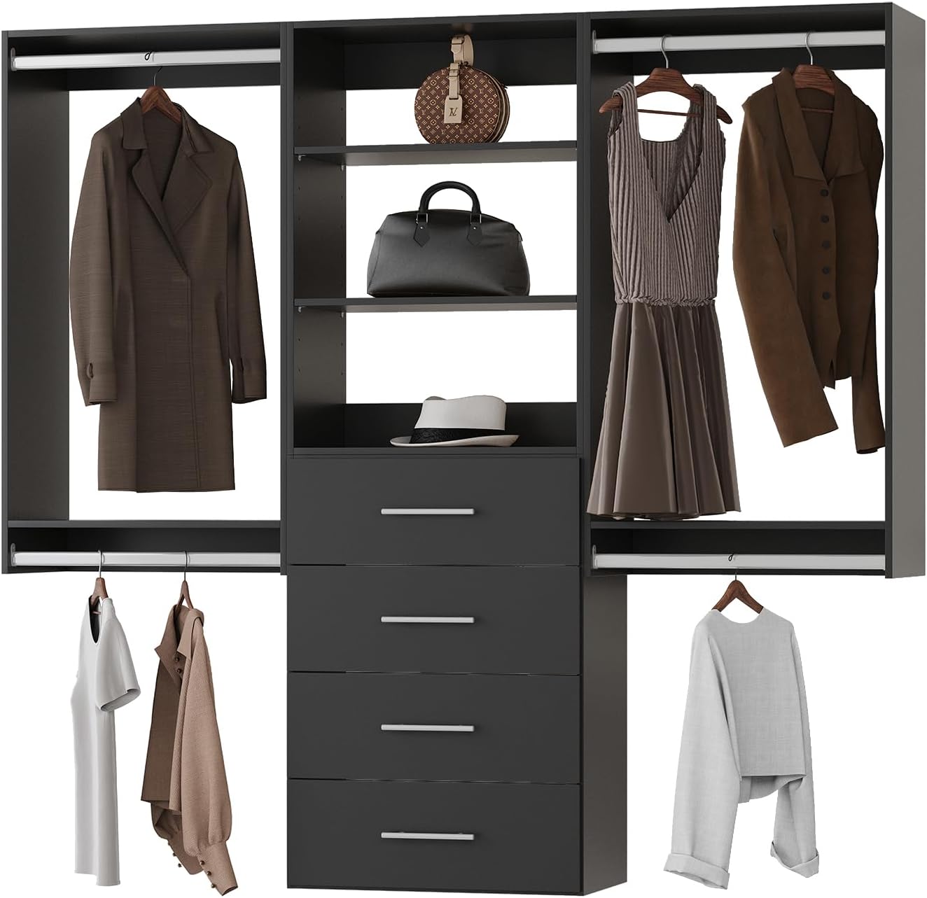 Amazon.com: MODCART Modular Closet System, 102" Wide Closet Organizer ...