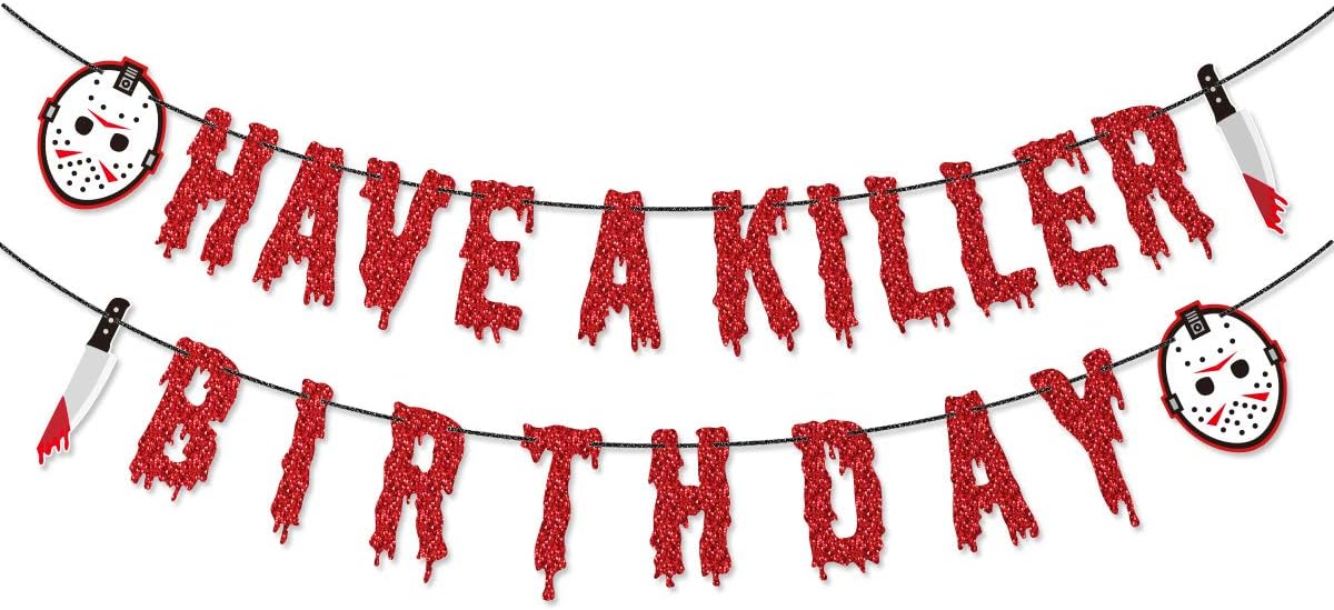Amazon.com: Have a Killer Birthday Banner for Scary Movie Birthday ...