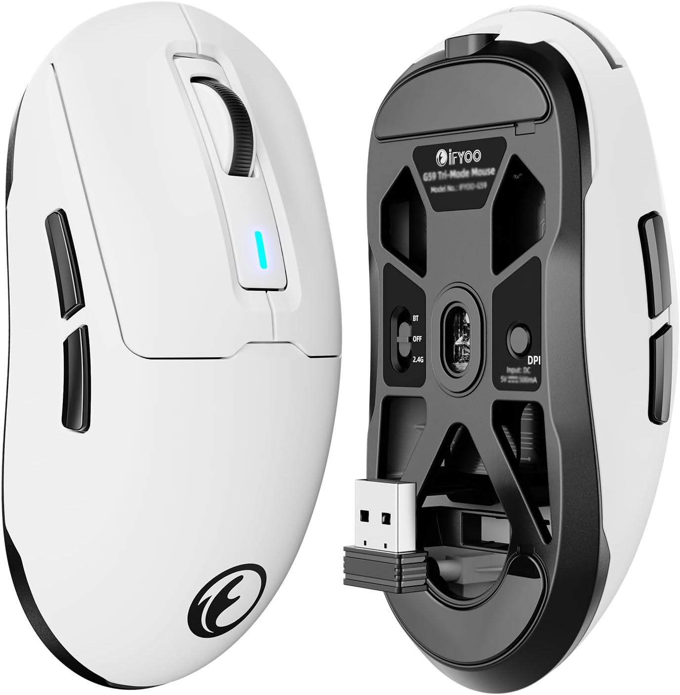 Amazon.com: IFYOO G59 2.4G/BT/Wired Wireless Gaming Mouse, Rechargeable ...