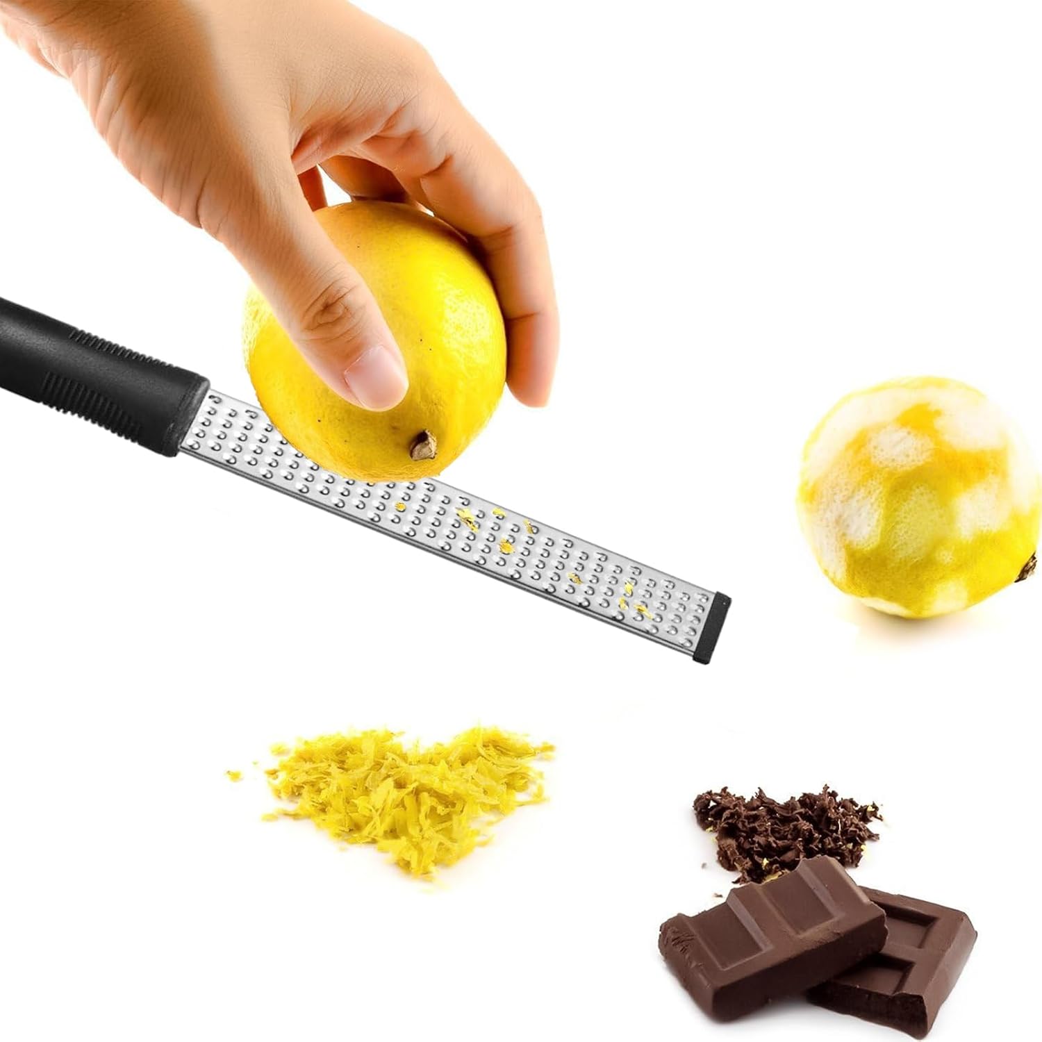 Lemon Zester Grater, Citrus Zester, Parmesan Cheese Grater with Handle ...