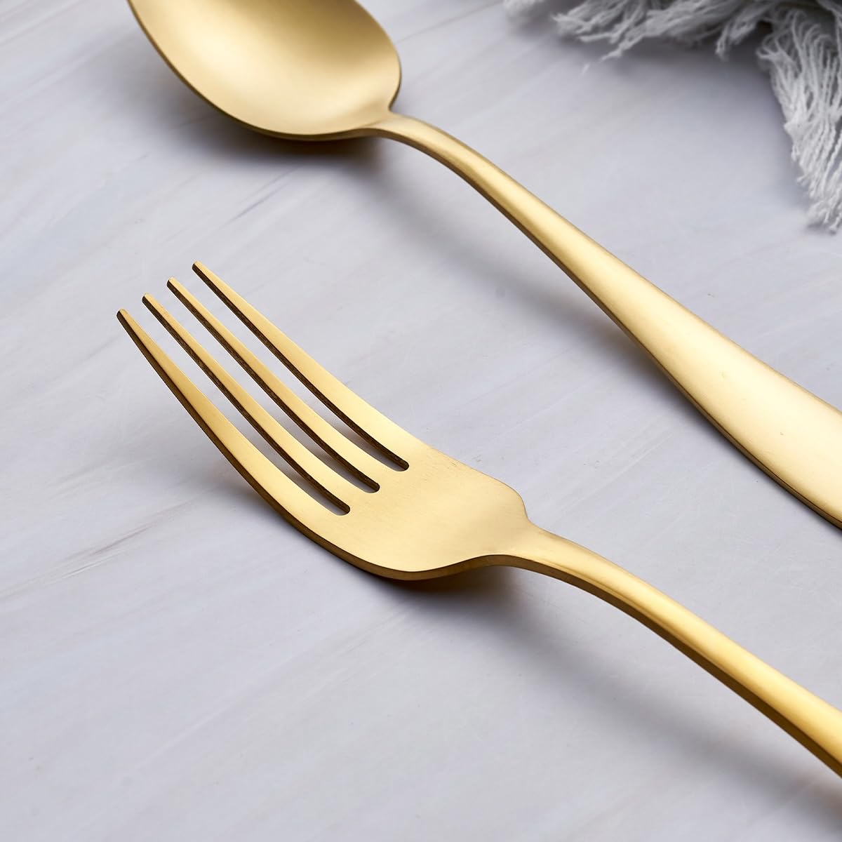 Snapklik.com : 24-Piece Silverware Set, Stainless Steel Matte Gold ...