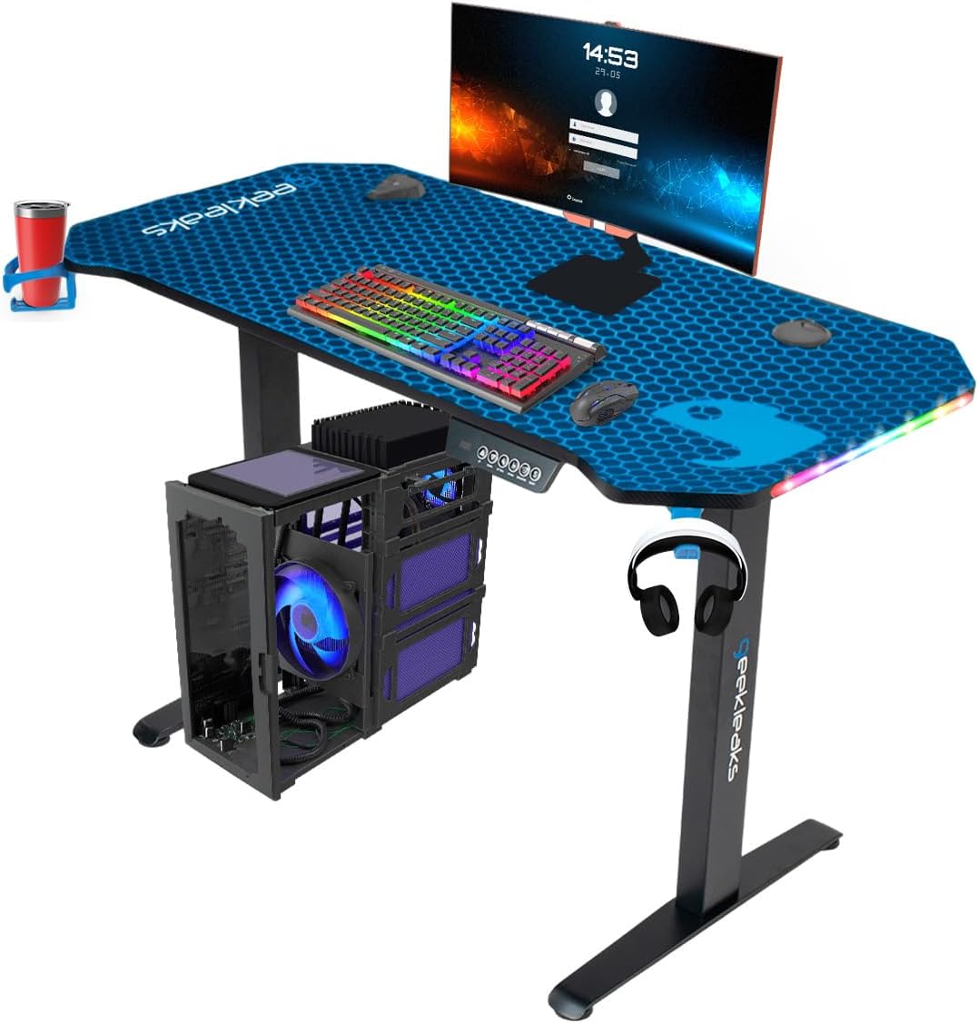 geekleaks Escritorio Gamer De Altura Ajustable | Escritorio Elevable de ...