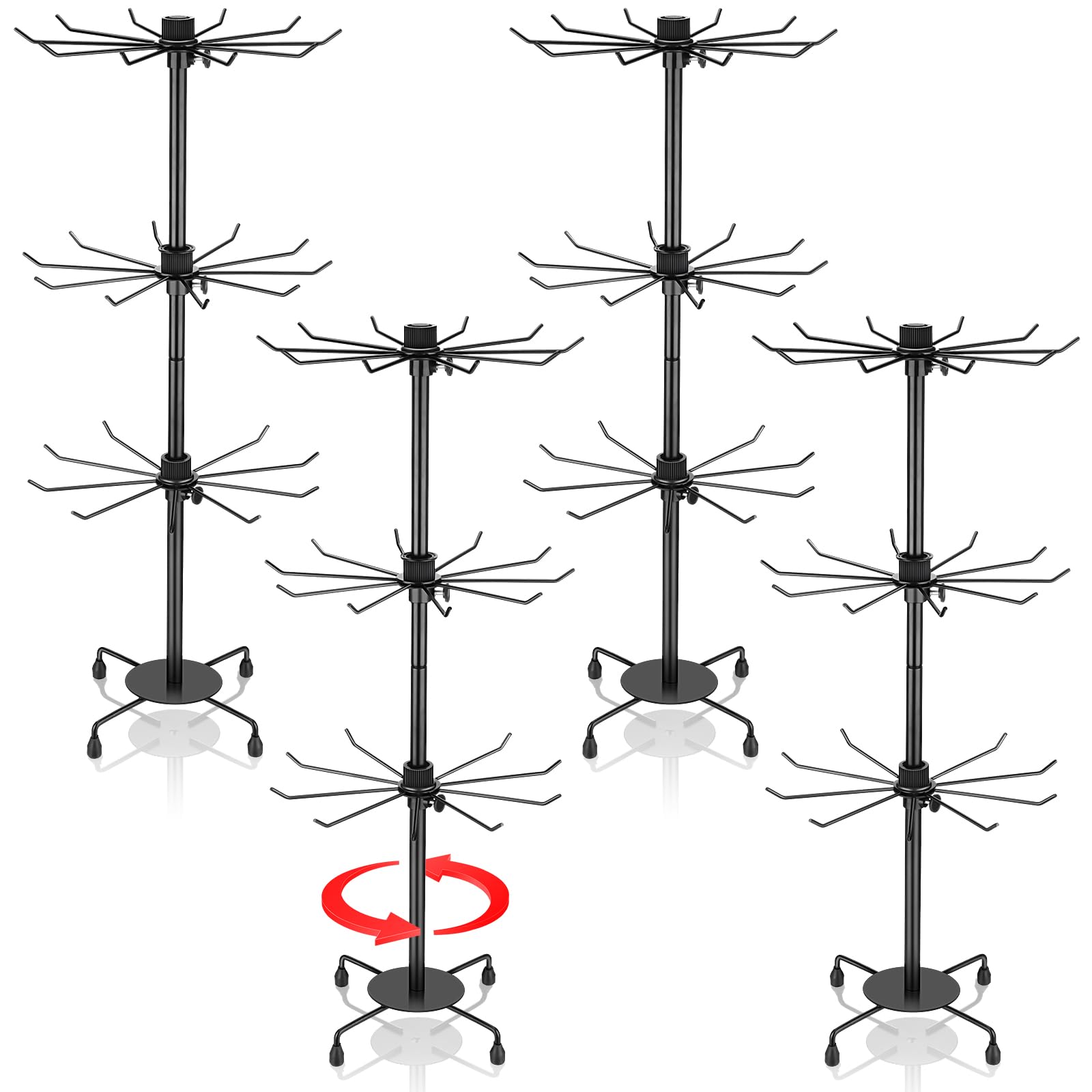 Amazon.com: Yaocom 4 Pcs Spinning Jewelry Display Stand 3 Tier Rotating ...