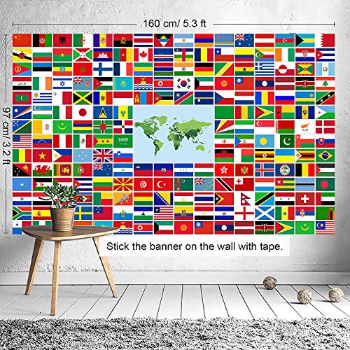 Fdceligoo World Flags Banner International Welcome Banners World Global ...
