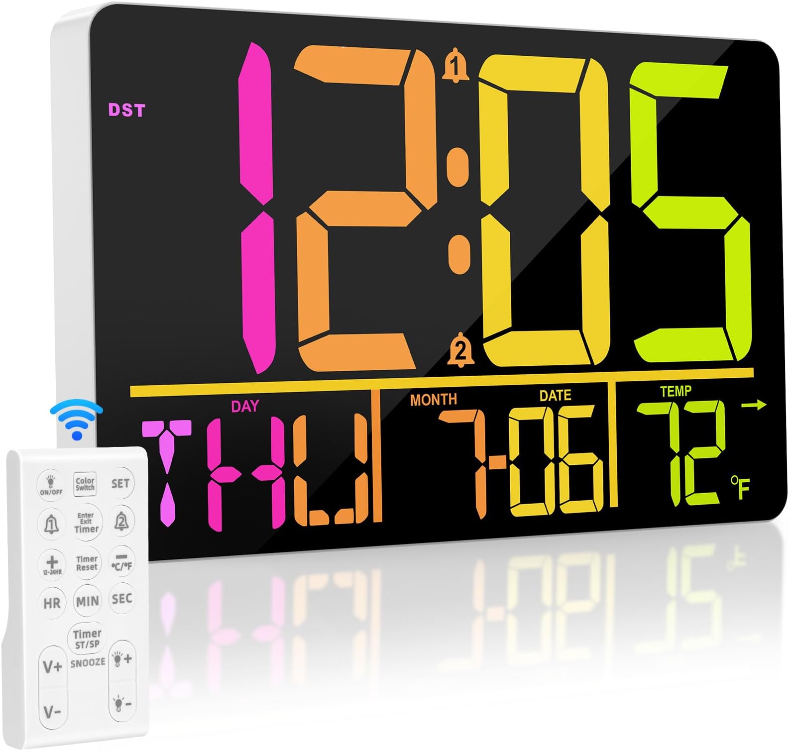 Amazon.com: PERSUPER 13" Digital Wall Clock Large Display with Remote ...