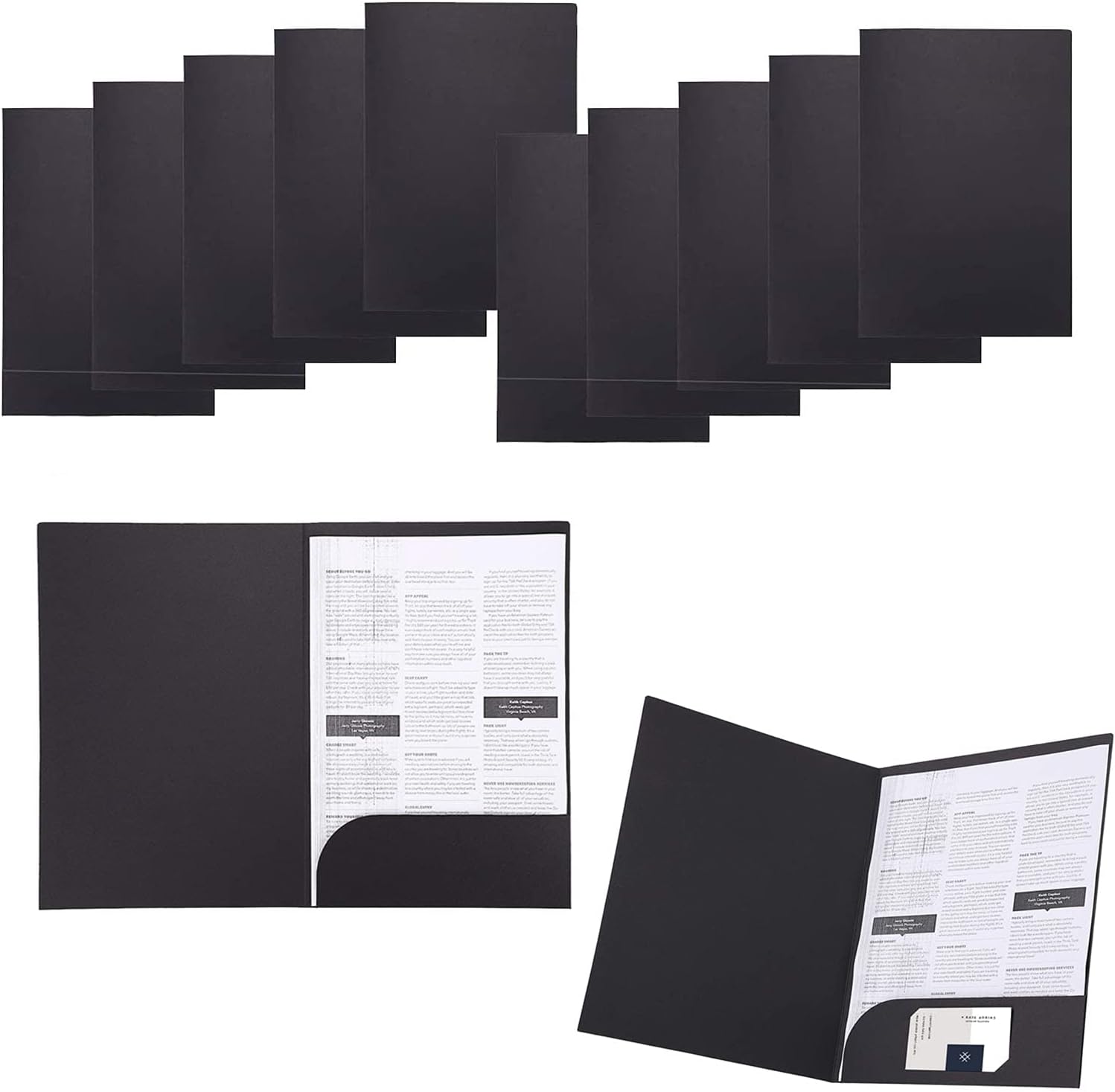 Paper File Folder A4, 12 Pcs Document Folders A4 with Pockets, Business ...