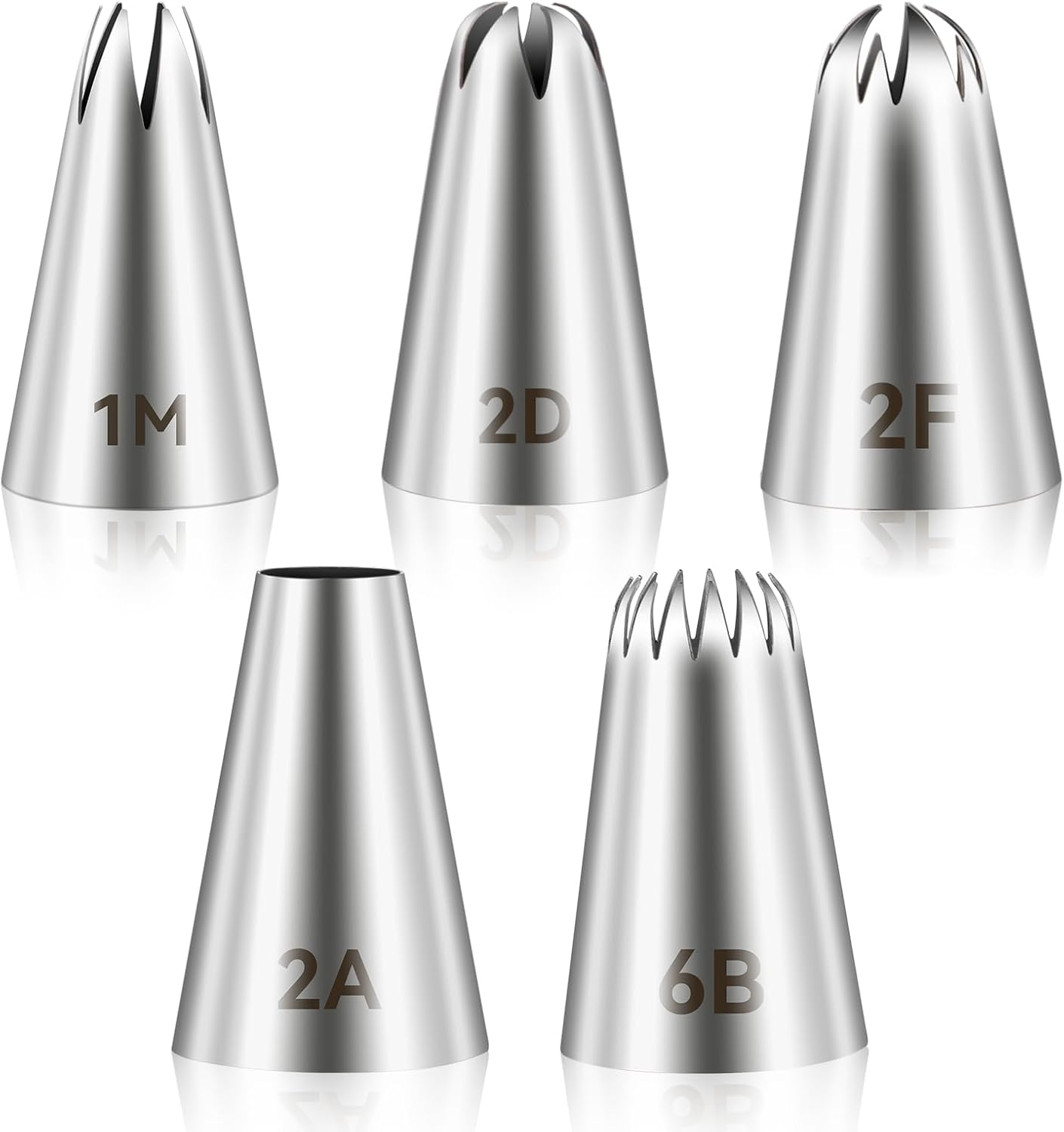 Amazon.com: Icing Piping Tips Set, 5 PCS Professional Piping Nozzles ...