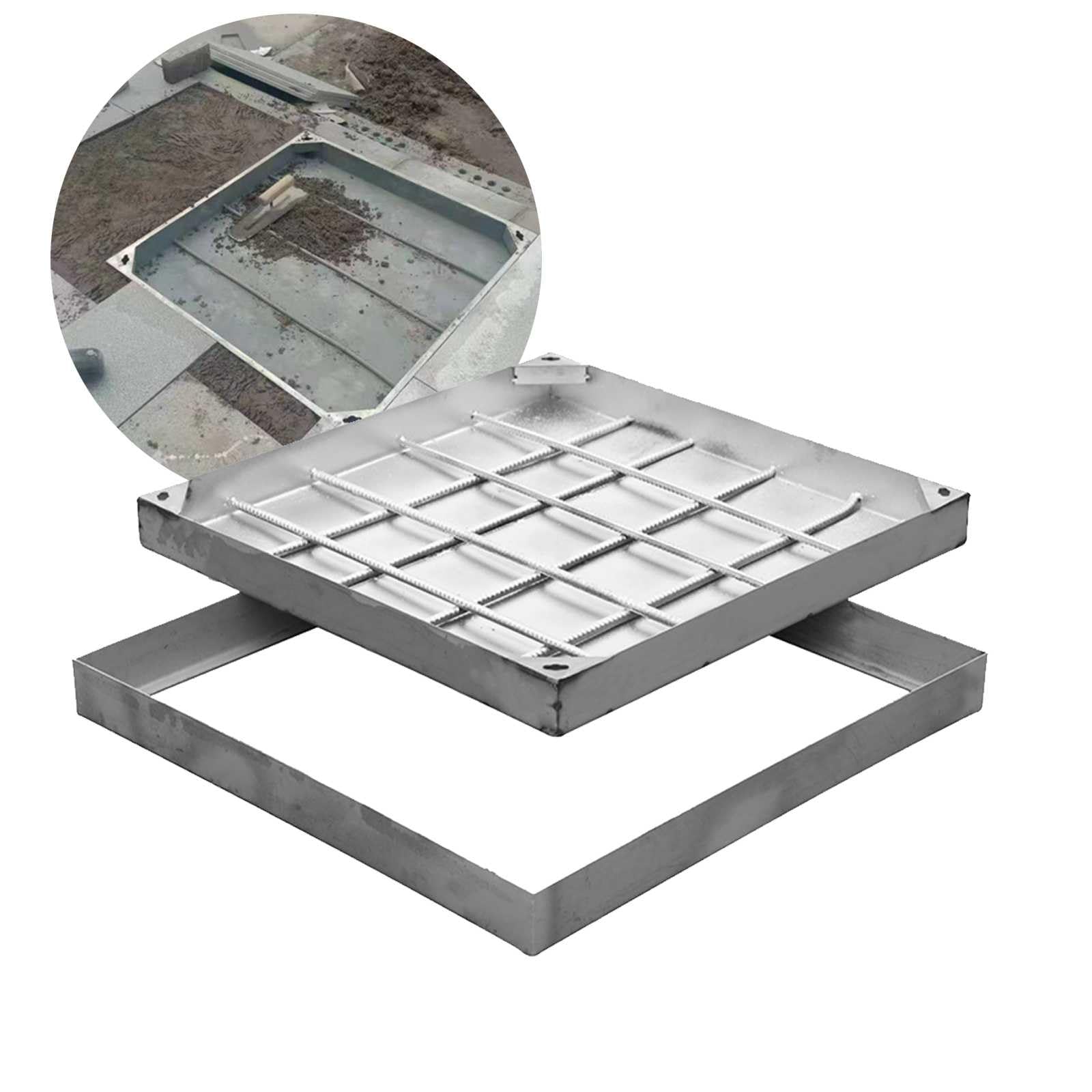 Buy Manhole Cover and Frame, Stainless Steel Invisible Garage Sewer ...
