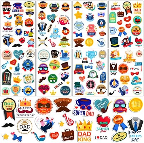 Amazon.com: Happy Fathers Day Stickers, 16 Sheet Cute Dad Stickers for ...