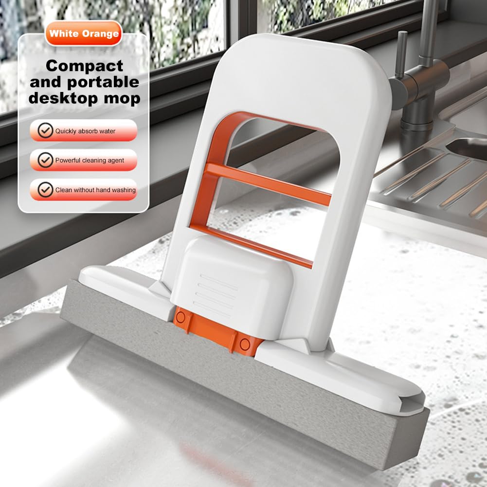 Snapklik.com : Mini Foldable Desktop Mop, Portable Self-Squeeze Mini ...