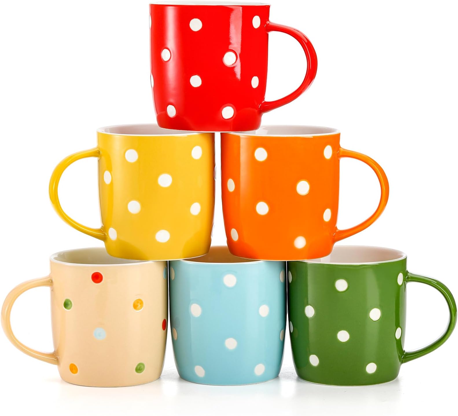 Amazon.com: 10 Strawberry Street Set of 4 Oogle Polka Dot Mug 13 fl oz ...
