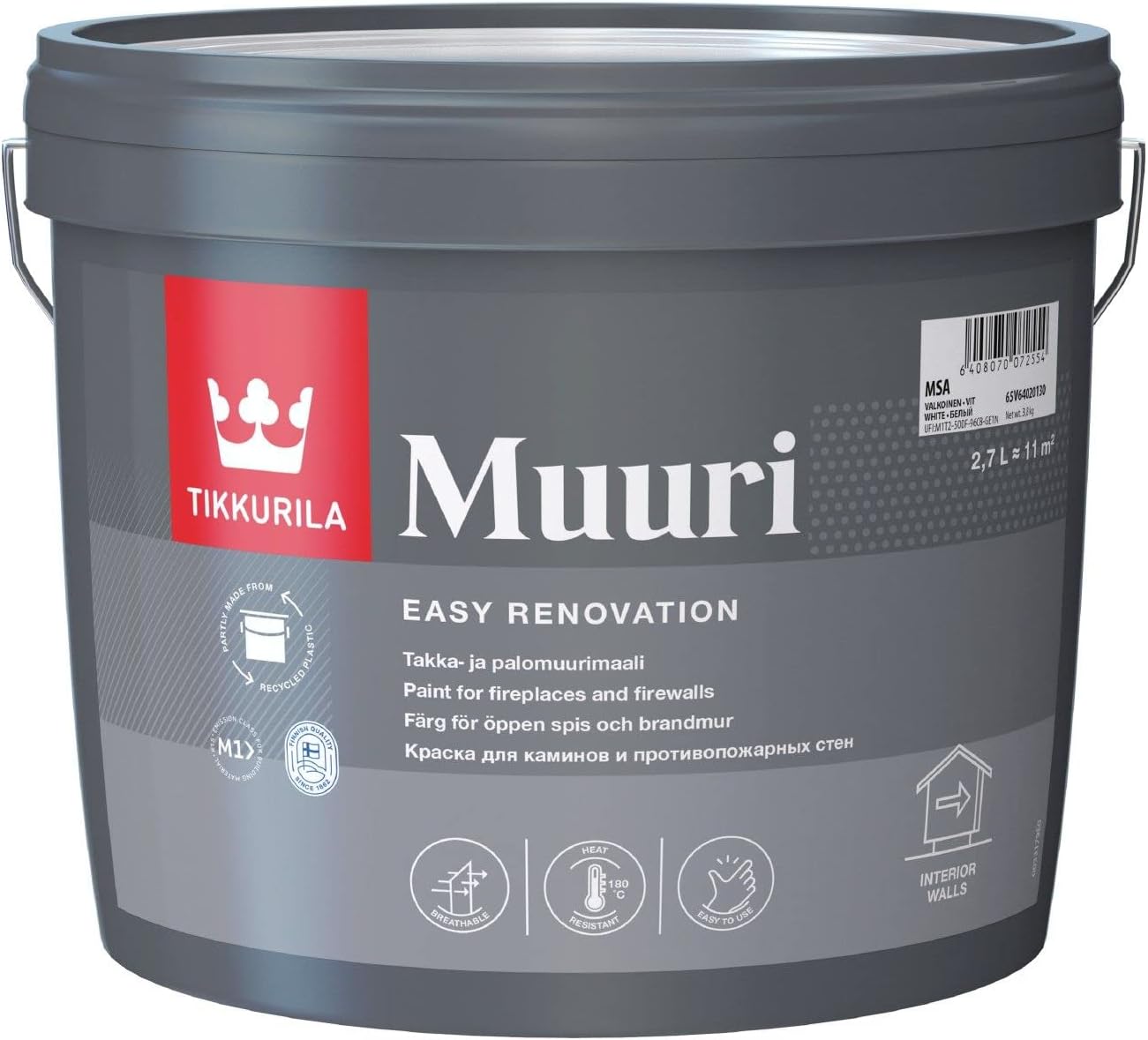 TIKKURILA Muuri - Heat-Resistant Paint For Interior Fireplaces ...