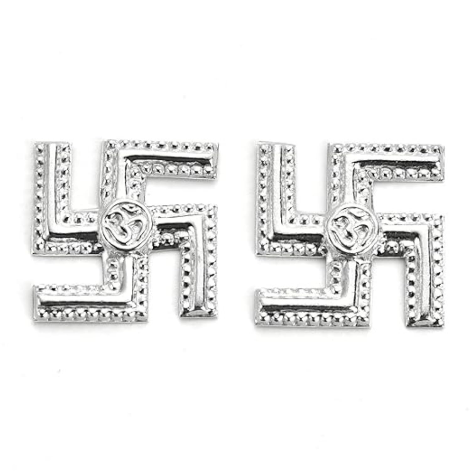 DHRUVS COLLECTION 925 Pure Silver Pair of Swastik, Sathiya For Puja ...