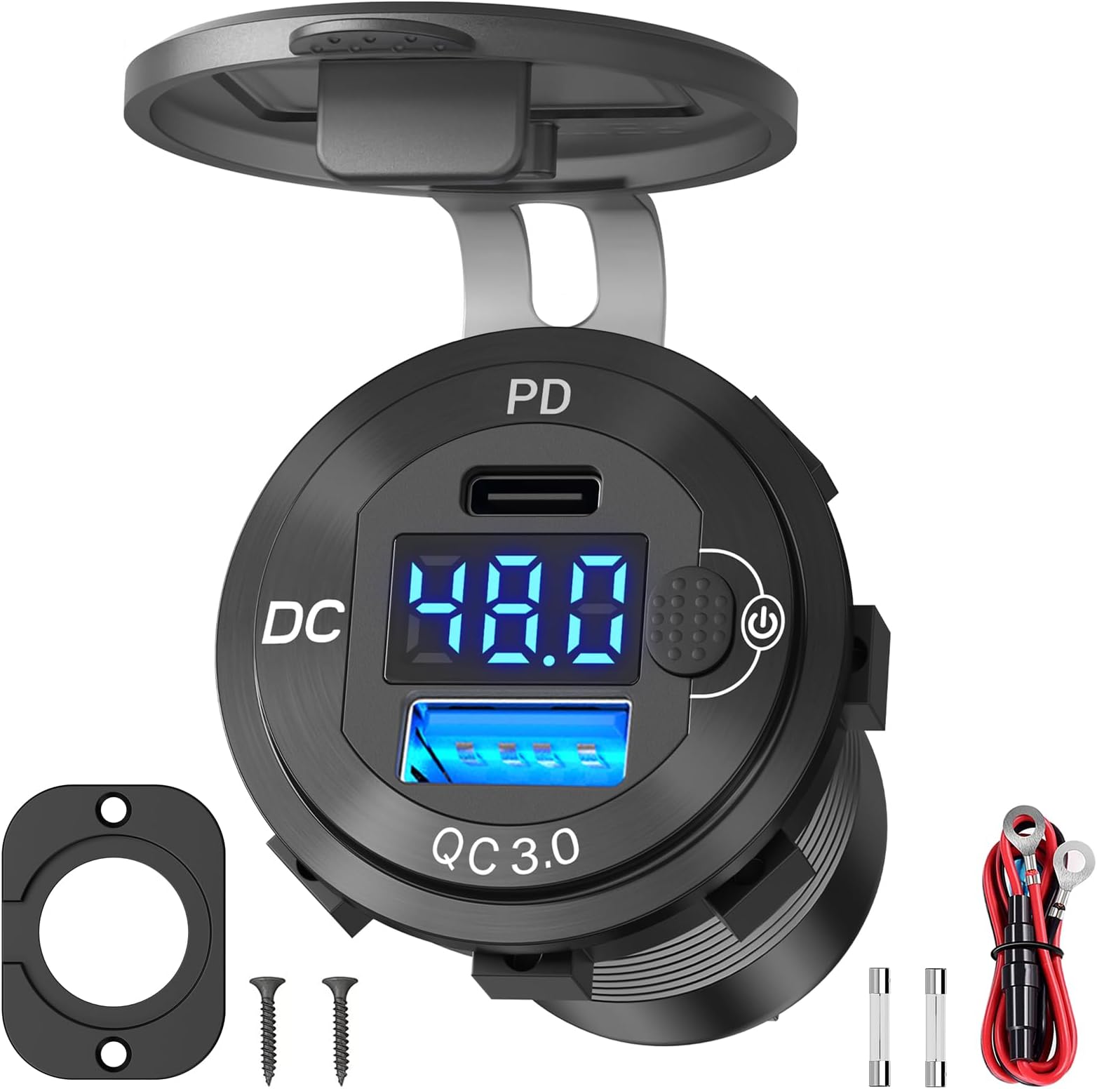 Amazon.com: High Voltage USB Outlet 12V 24V 36V 48V 60V Aluminum Car ...