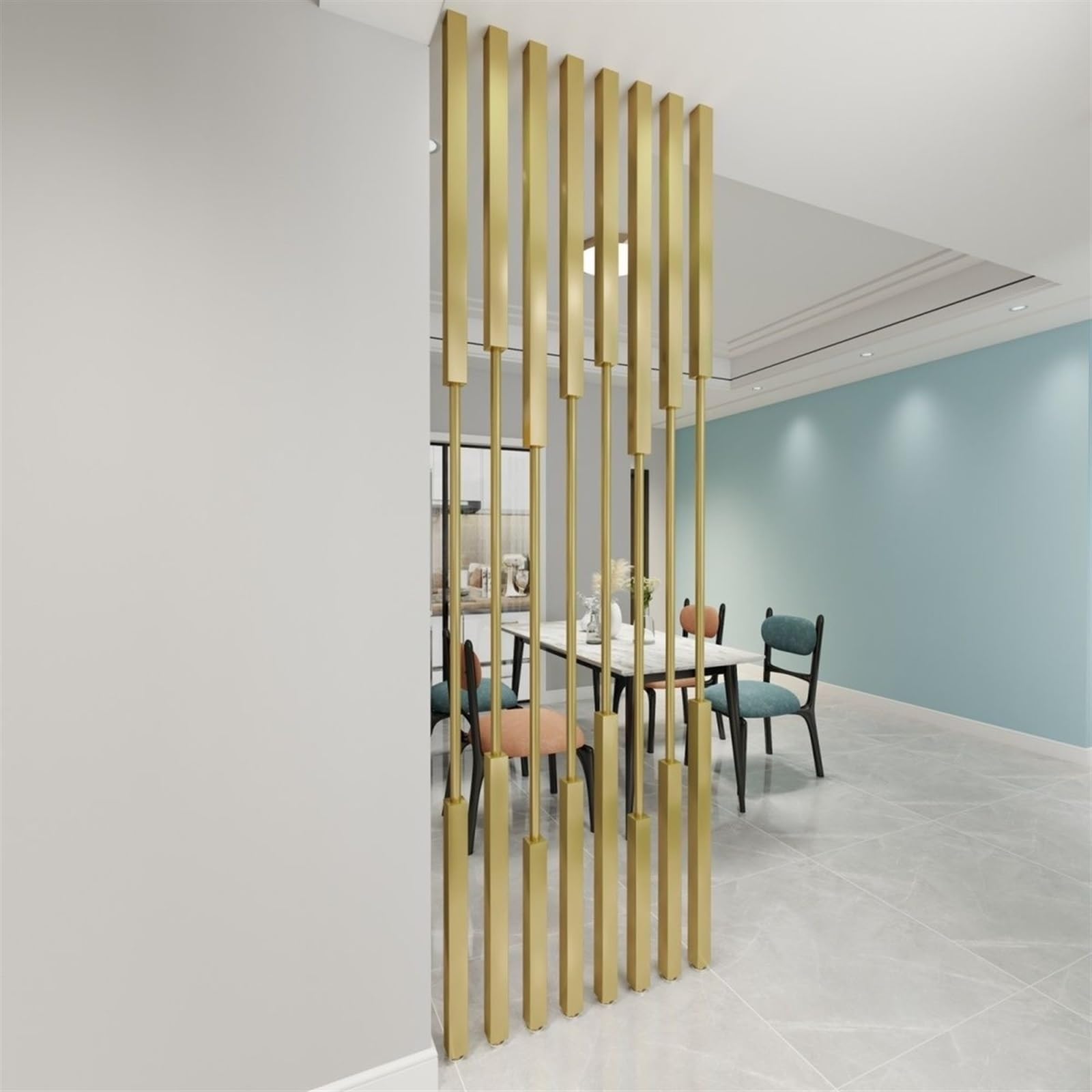 Amazon.com: Room Divider Privacy Screen 8 Pole Screen Partition Living ...