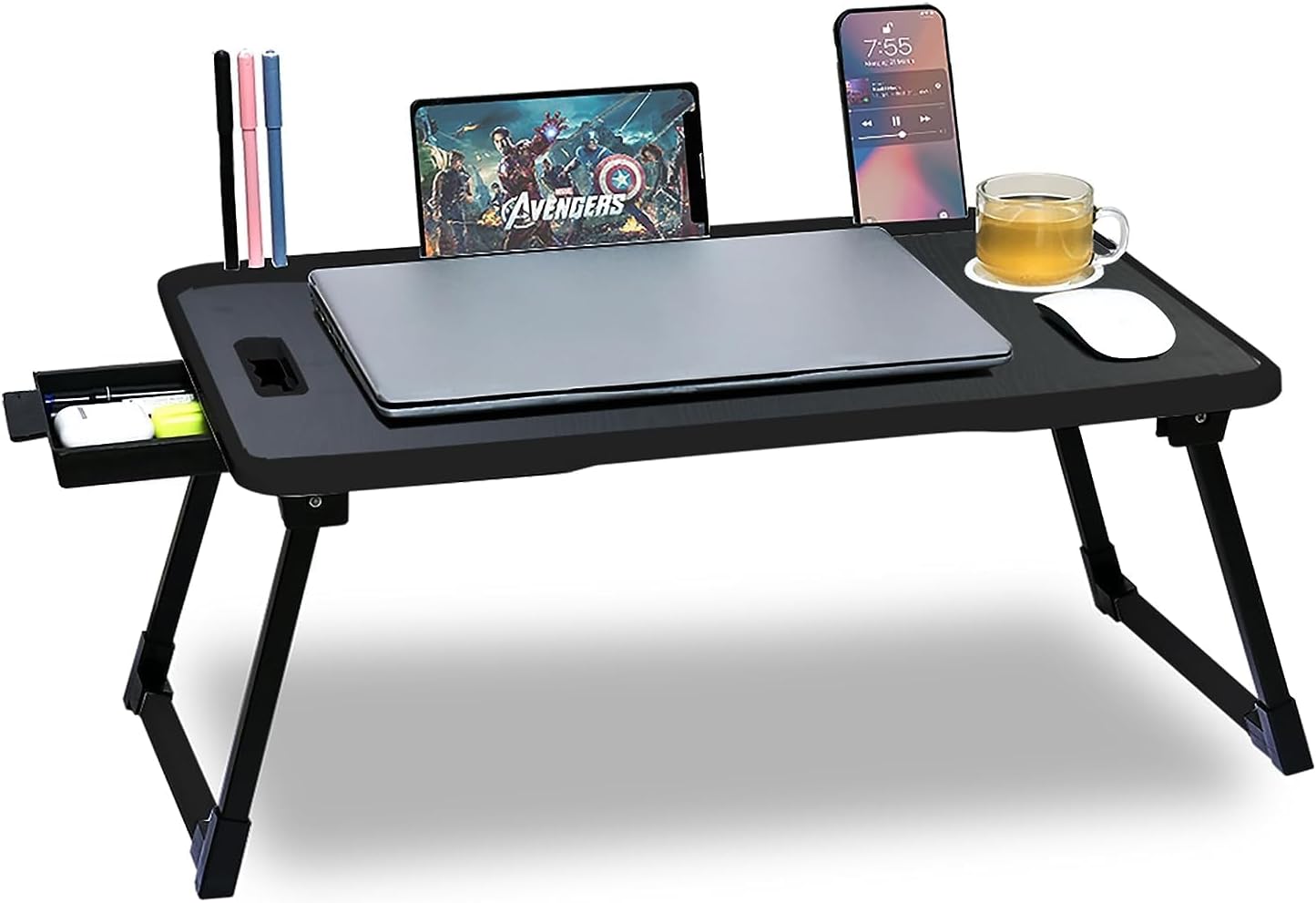 LAXMI® Multipurpose Foldable Laptop Table with Cup Holder | Mac Holder ...