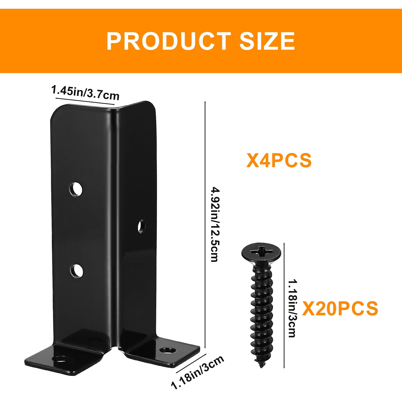 Snapklik.com : Deck Post Anchor, 4 Pcs Adjustable Post Base Brackets ...