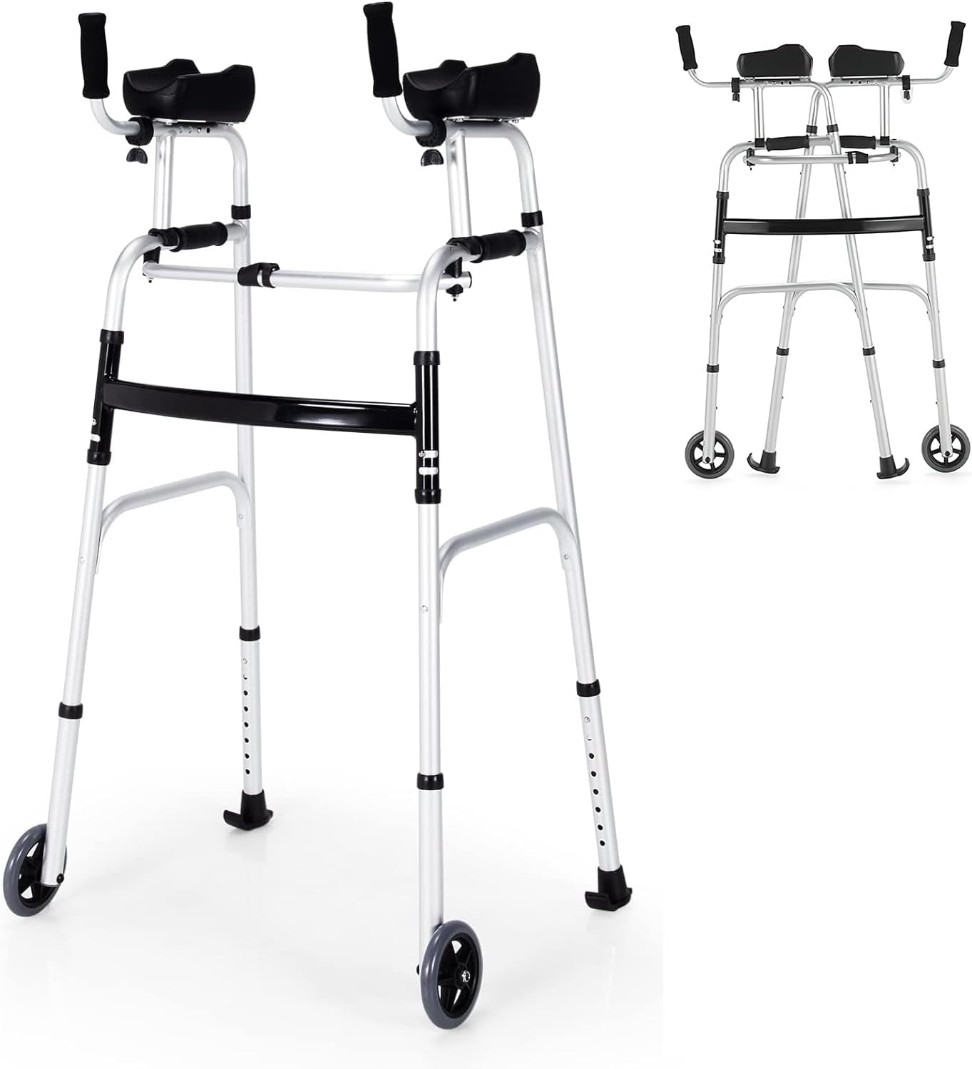 Amazon.com: GYMAX Foldable Standard Walker, 440lbs Lightweight Aluminum ...