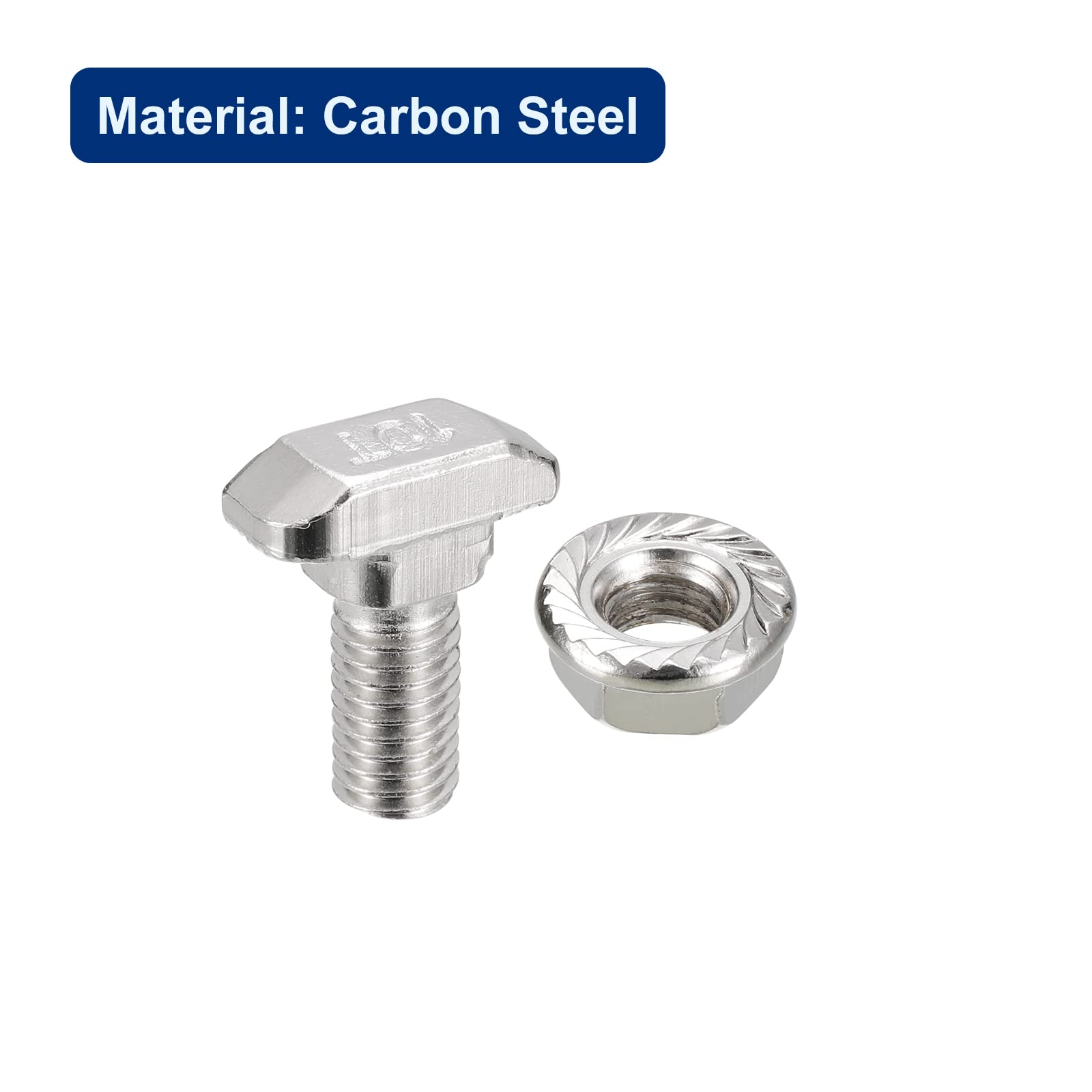 Snapklik.com : Uxcell M8x20mm T Slot Drop-in Bolt And M8 Hexagon Flange ...