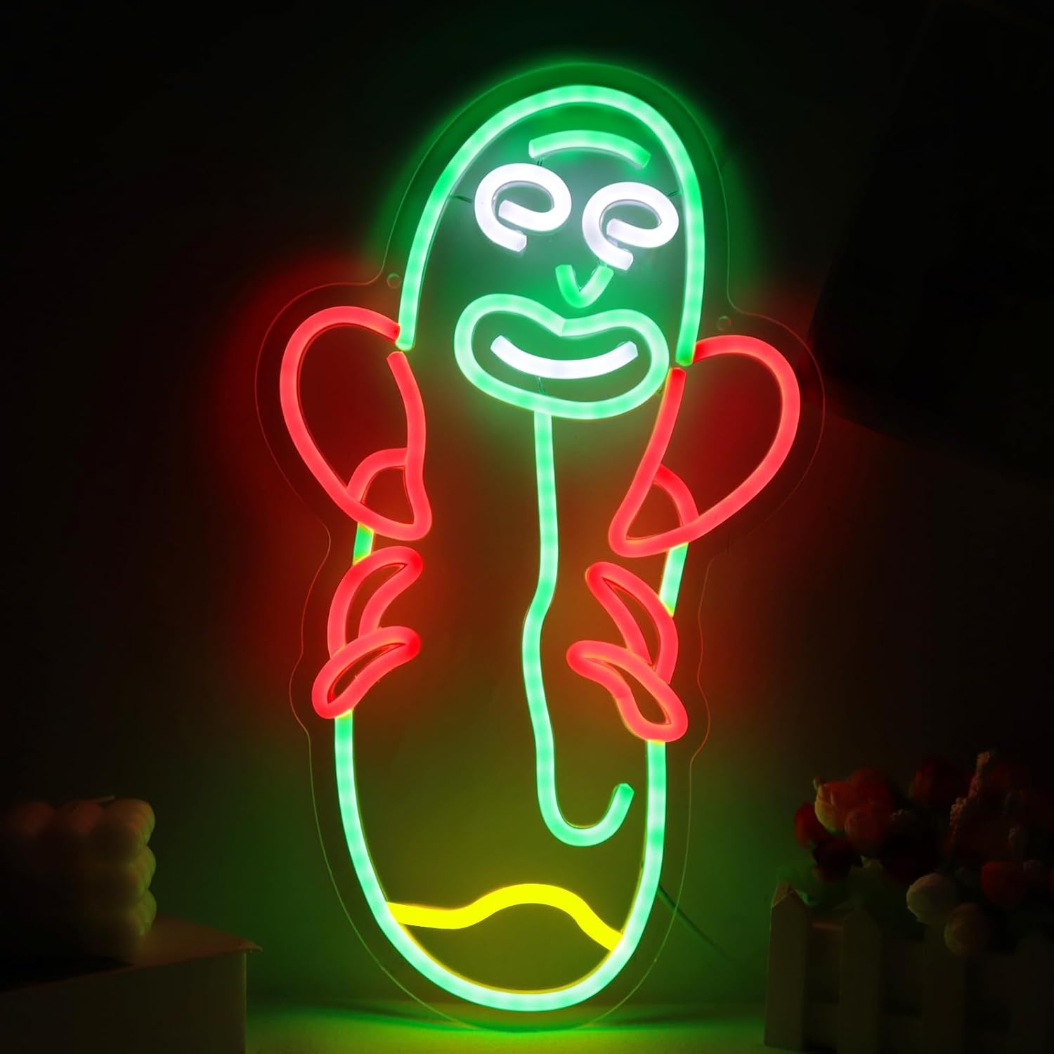 ZCVMMKG LED Pickle Neon Sign Anime Pickle Neon Lights Wall Decor for ...
